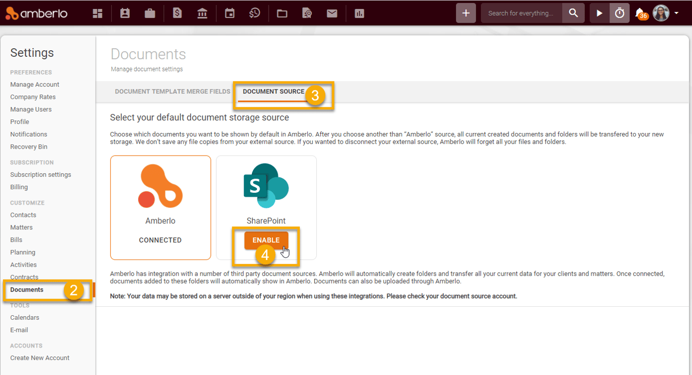 How to connect and use SharePoint with Amberlo?