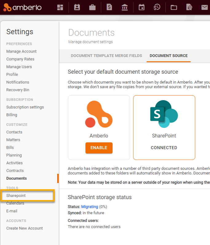 How to connect and use SharePoint with Amberlo?