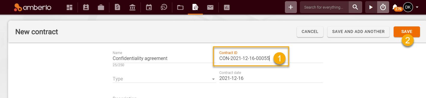How to set Contracts Numbering Settings?
