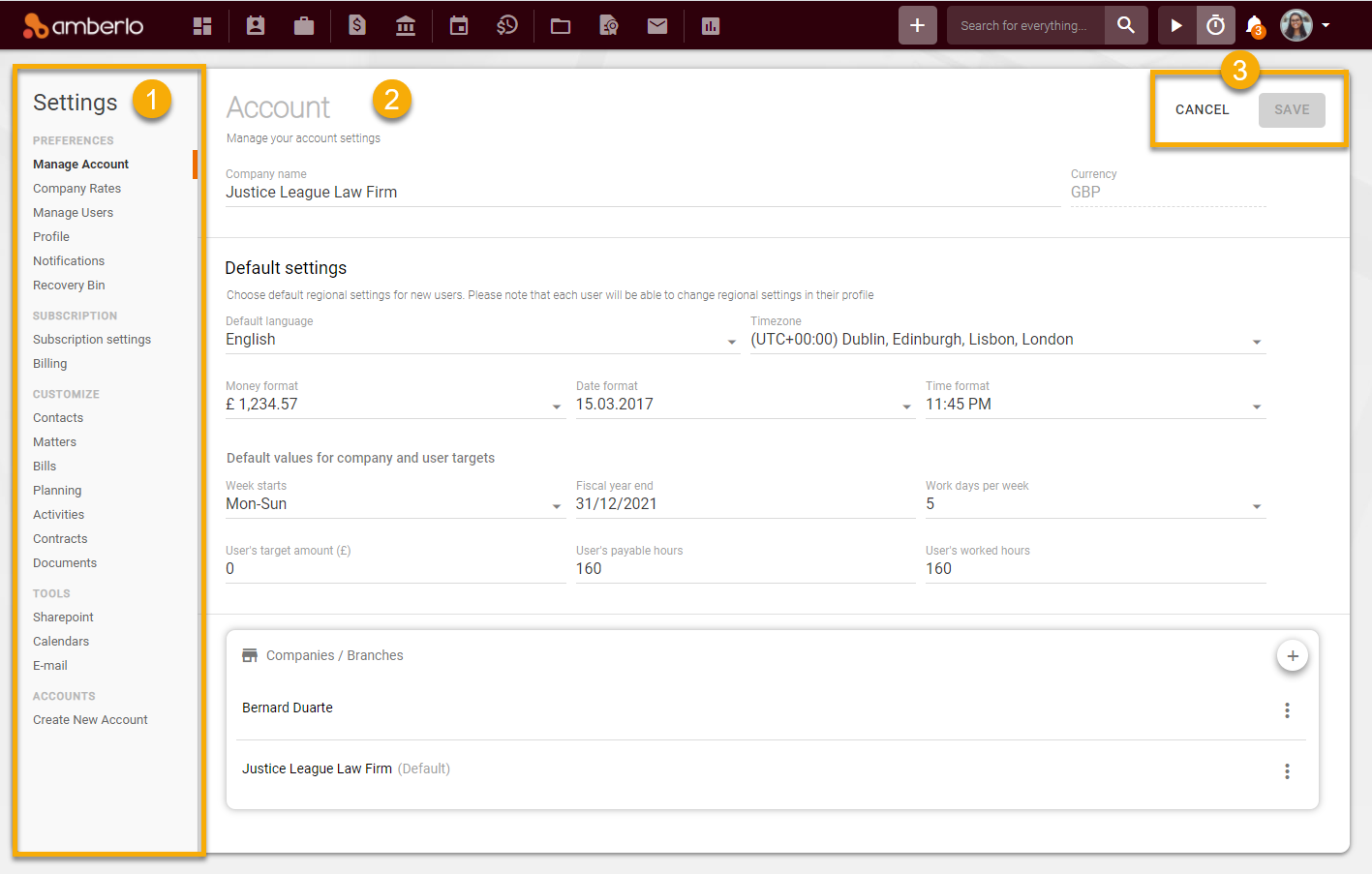 Anatomy of Amberlo Settings