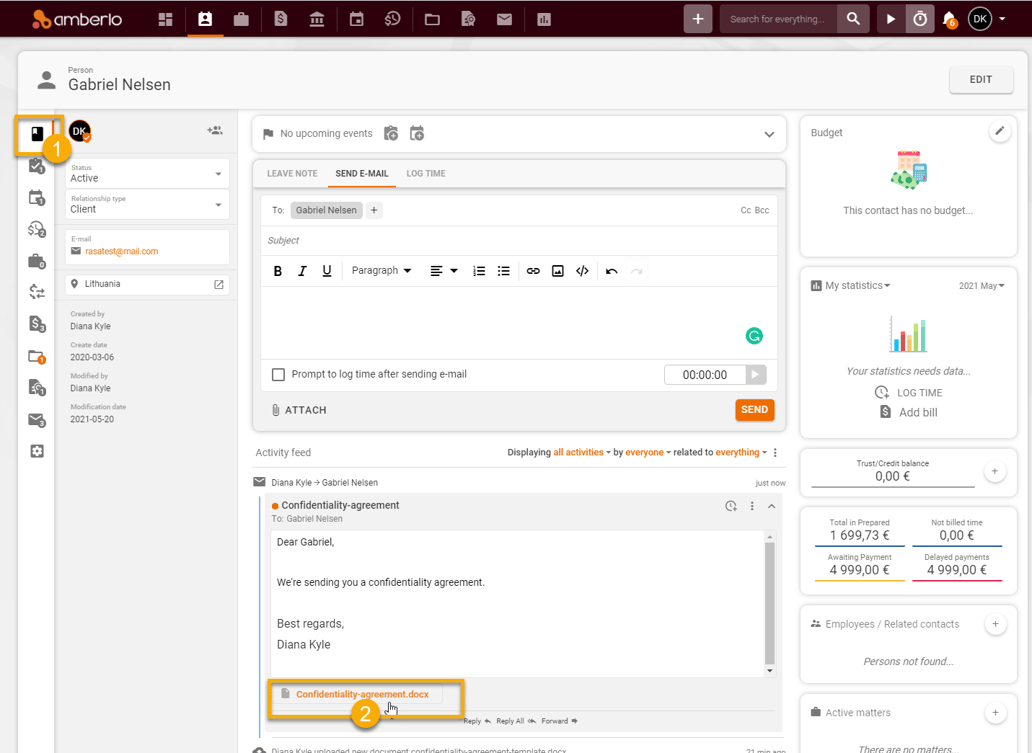 How to Attach or Save email attachments to Amberlo?