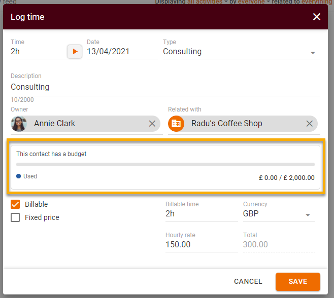 How to enable and use Budget for Matter or Client?