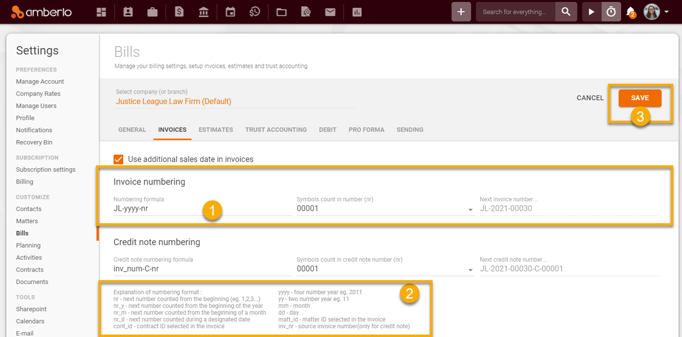 How to set Invoices Settings?