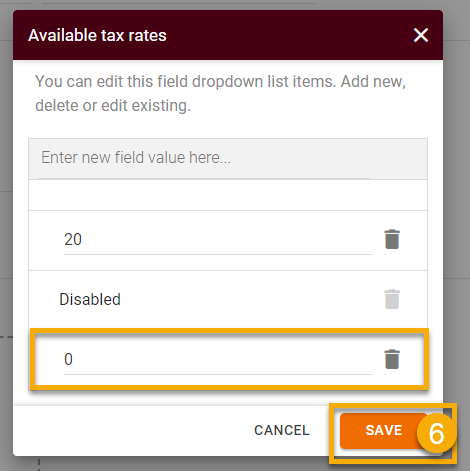 How to set, change or remove Available tax rates for Bills?