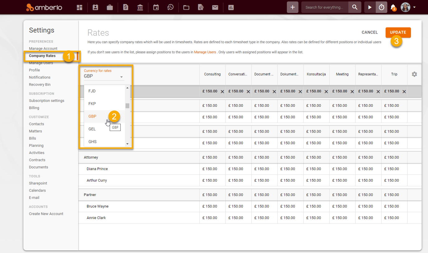 How to Change Currency for Company Rates?