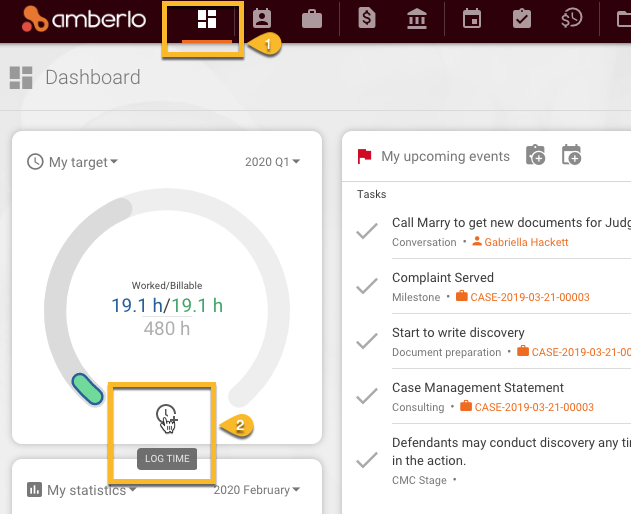 How To Log Time in a Dashboard?