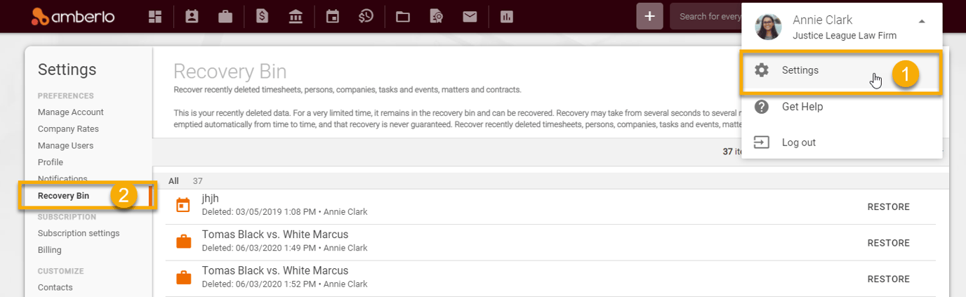 How to use Recovery Bin?