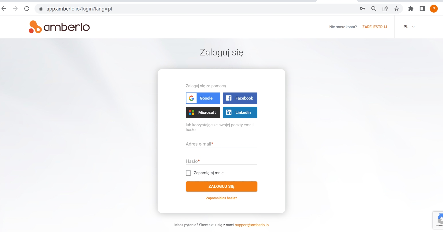 Jak zalogować się do Amberlo?