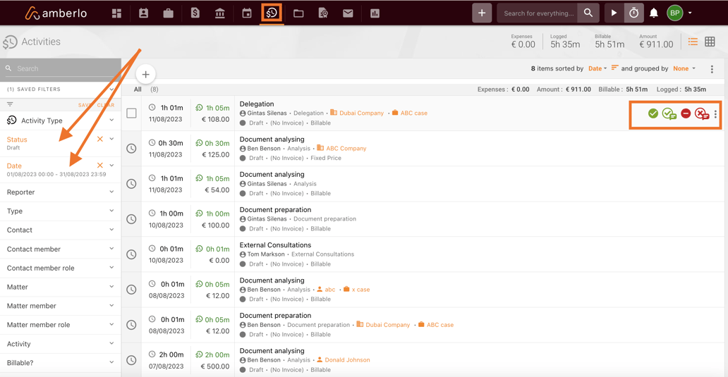 Timesheets/expenses approval process